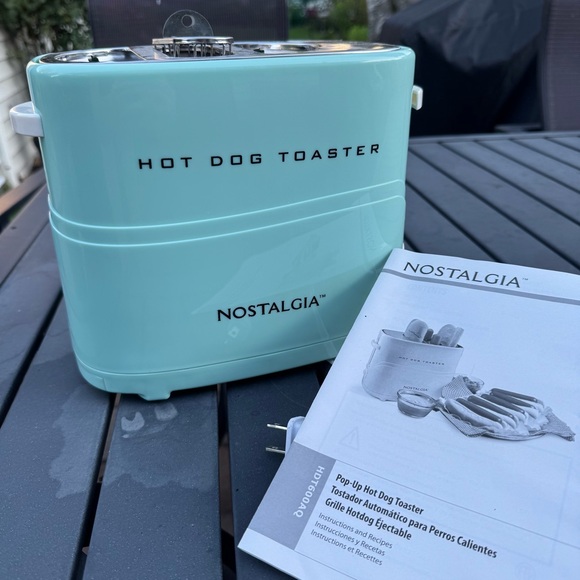 Kitchen | Nostalgia Popup 2 Hot Dog And Bun Toaster Aqua Blue | Poshmark